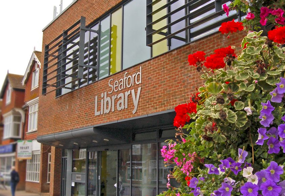 Seaford Library internal & external signage - The Sussex Sign Company